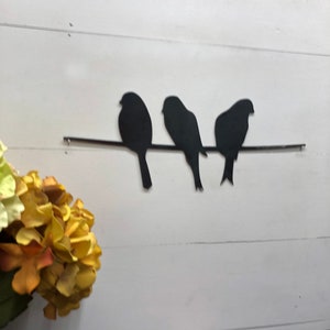 Small Metal Birds on A Wire Home Decor, Bird Wall Art, Birds on Wire ...