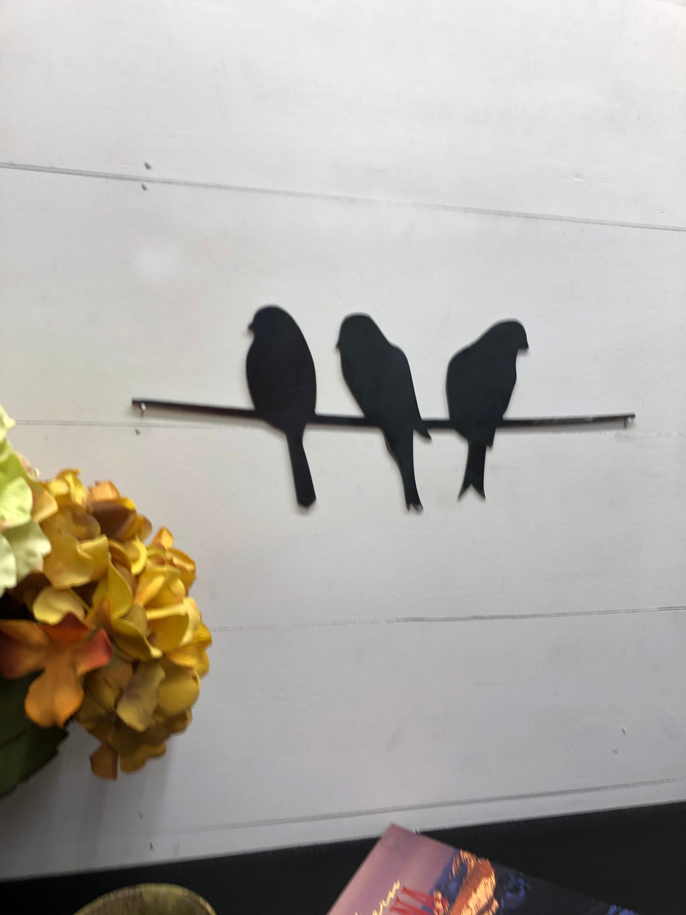 Small Metal Birds on A Wire Home Decor Bird Wall Art Birds - Etsy