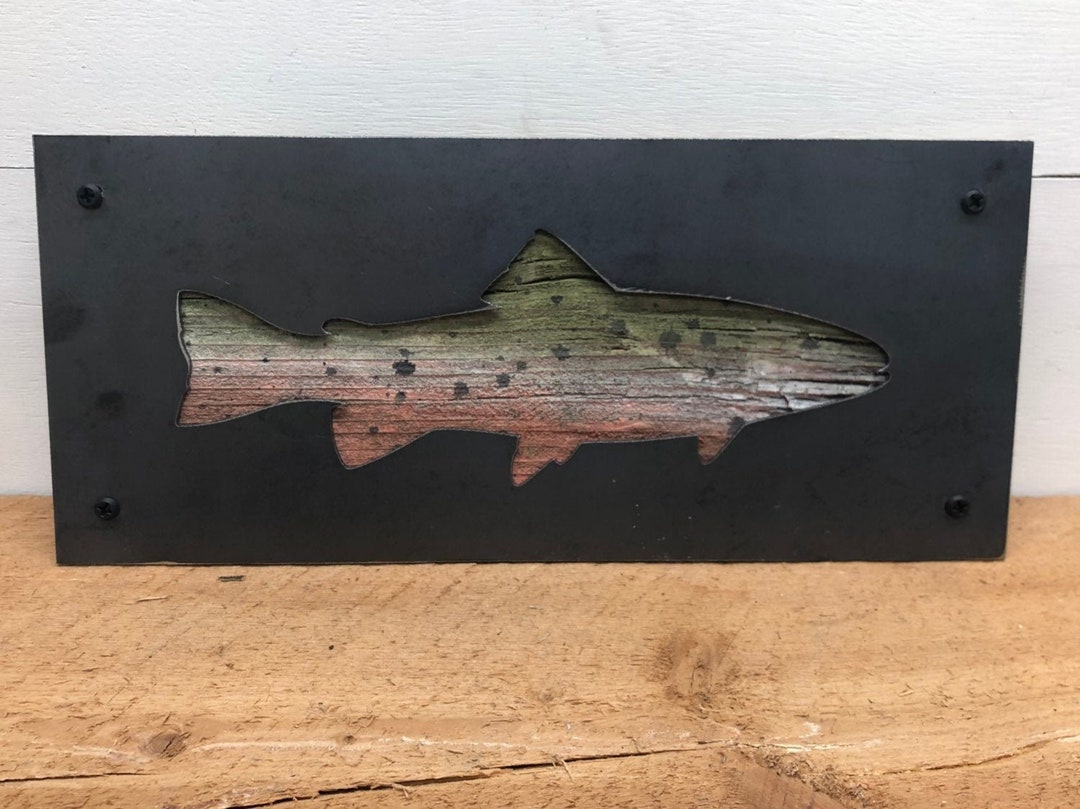 Trout Wall Art, Barnwood Art, Rustic Coastal Decor - Etsy