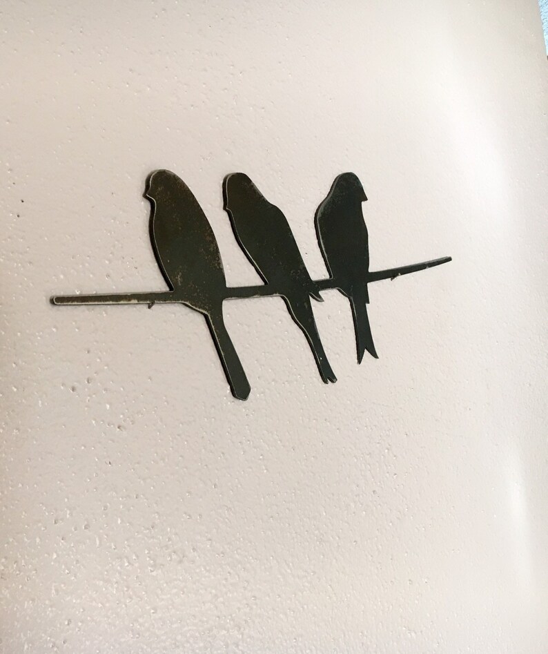 Small Metal Birds On A Wire Home Decor Bird Wall Art Birds | Etsy