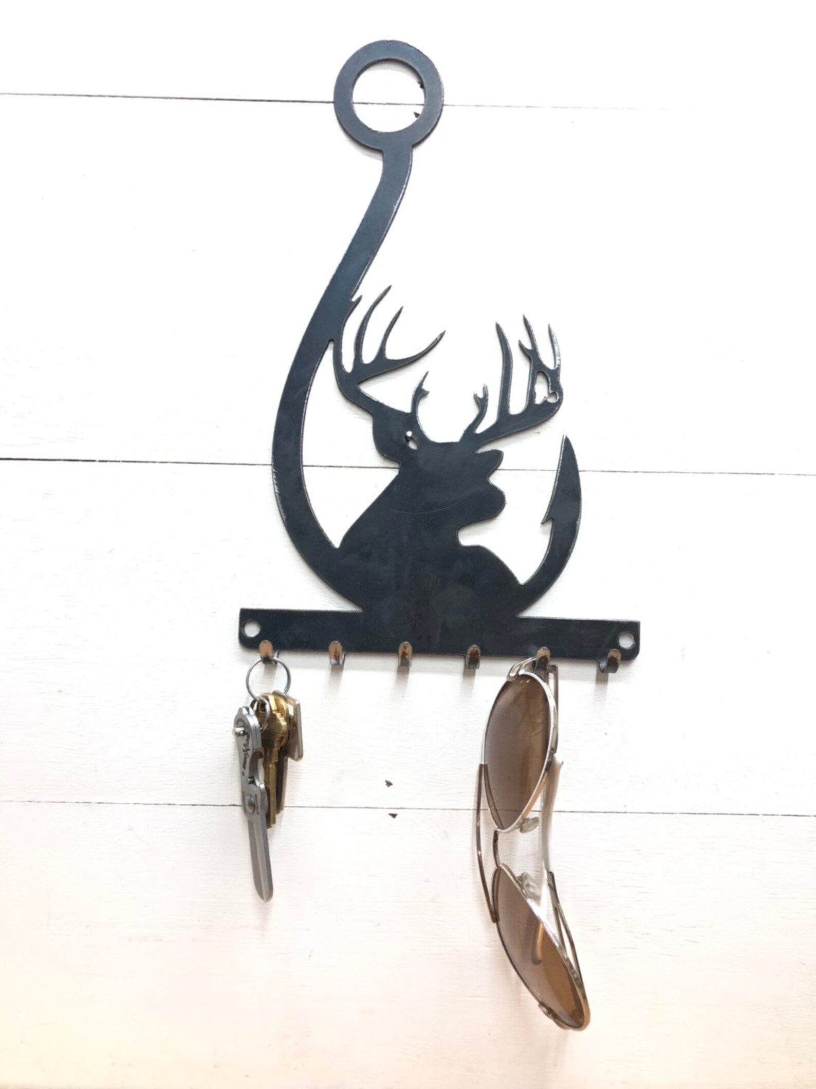 Fishing and Hunting Entryway Organizer Deer Key Rack Metal - Etsy