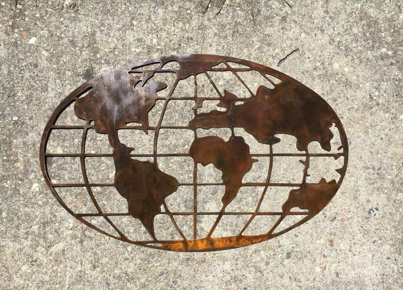 Metal World Map of the Earth Man Gifts - Etsy
