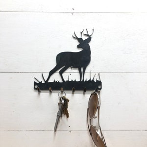 Deer Key Rack Metal Decor - Key Chain and Sun Glasses Holder - Leash ...