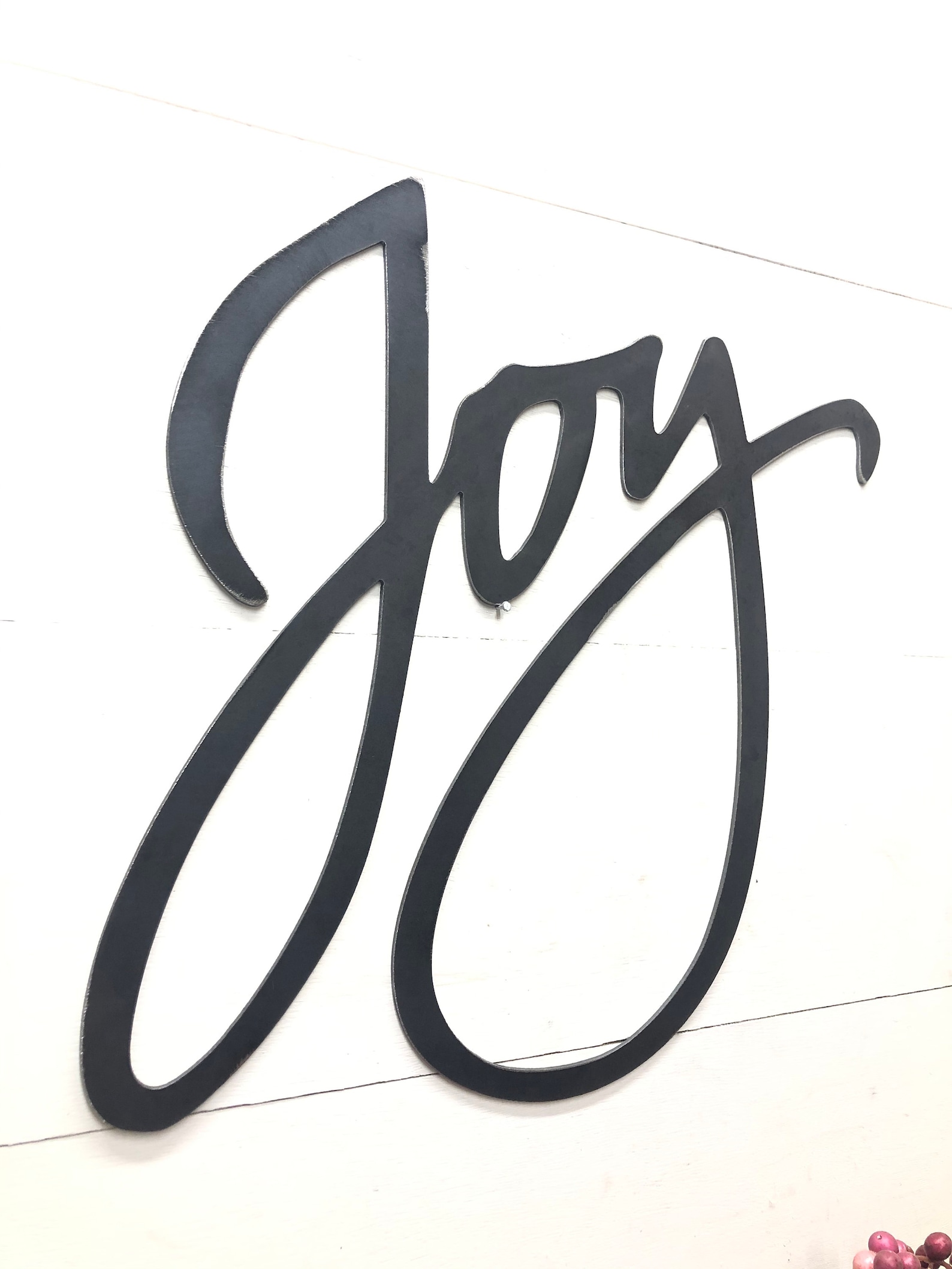 Rustic Metal Joy Sign: Farmhouse Wall Decor - Etsy