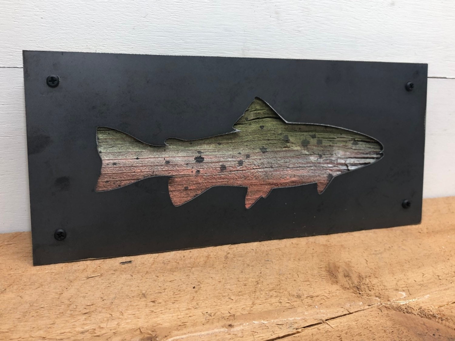 Trout Wall Art, Barnwood Art, Rustic Coastal Decor - Etsy