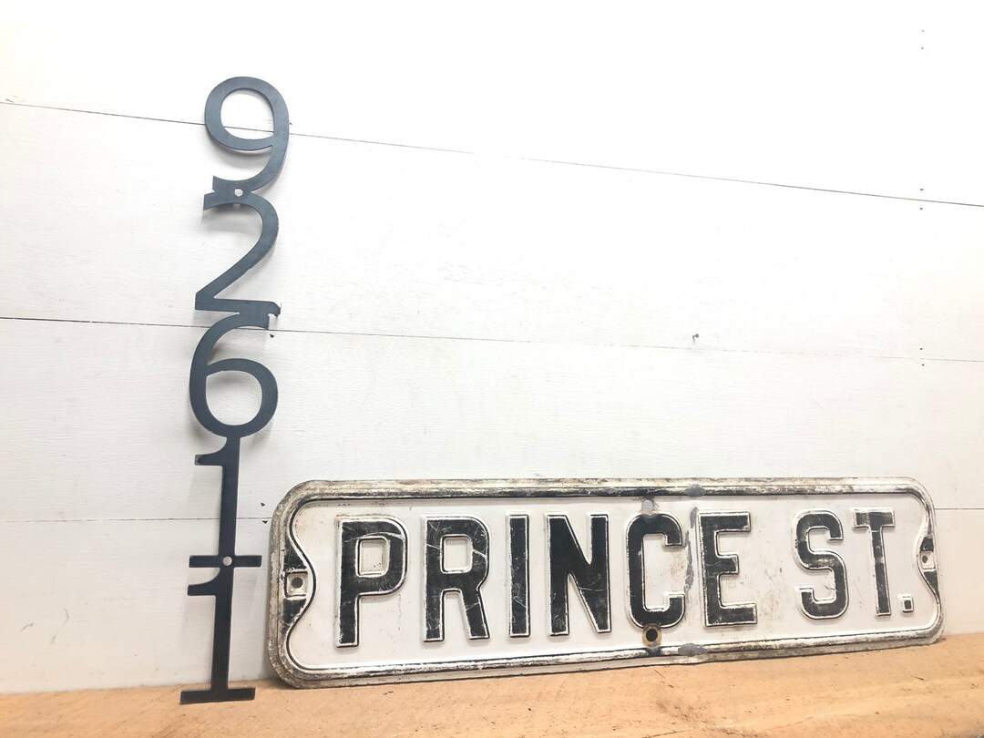 Vertical Metal House Number Sign: Rustic Powder Coated Address - Etsy