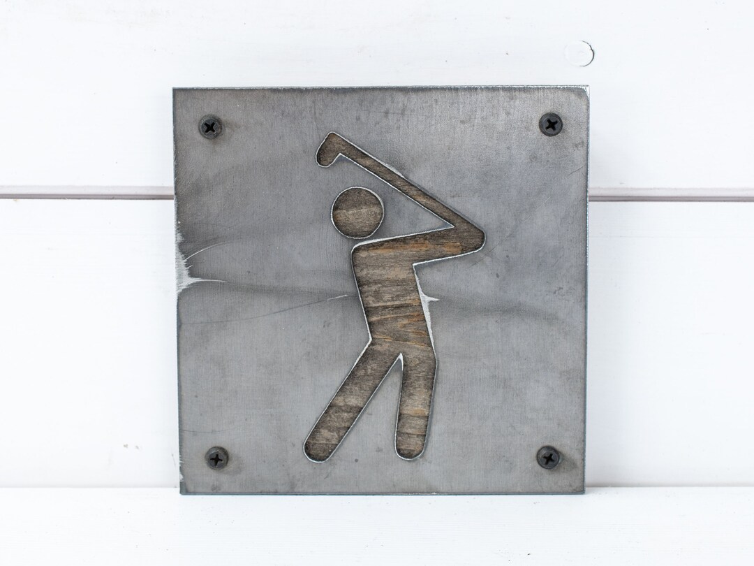 Golf Sign, Golf Course Pictograph, Metal and Wood Wall Decor - Etsy