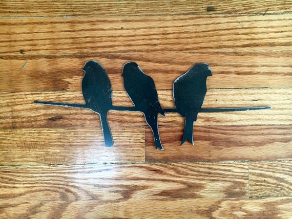 Small Metal Birds On A Wire Home Decor Bird Wall Art Birds | Etsy