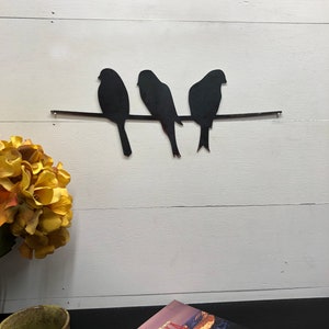 Small Metal Birds on A Wire Home Decor, Bird Wall Art, Birds on Wire ...