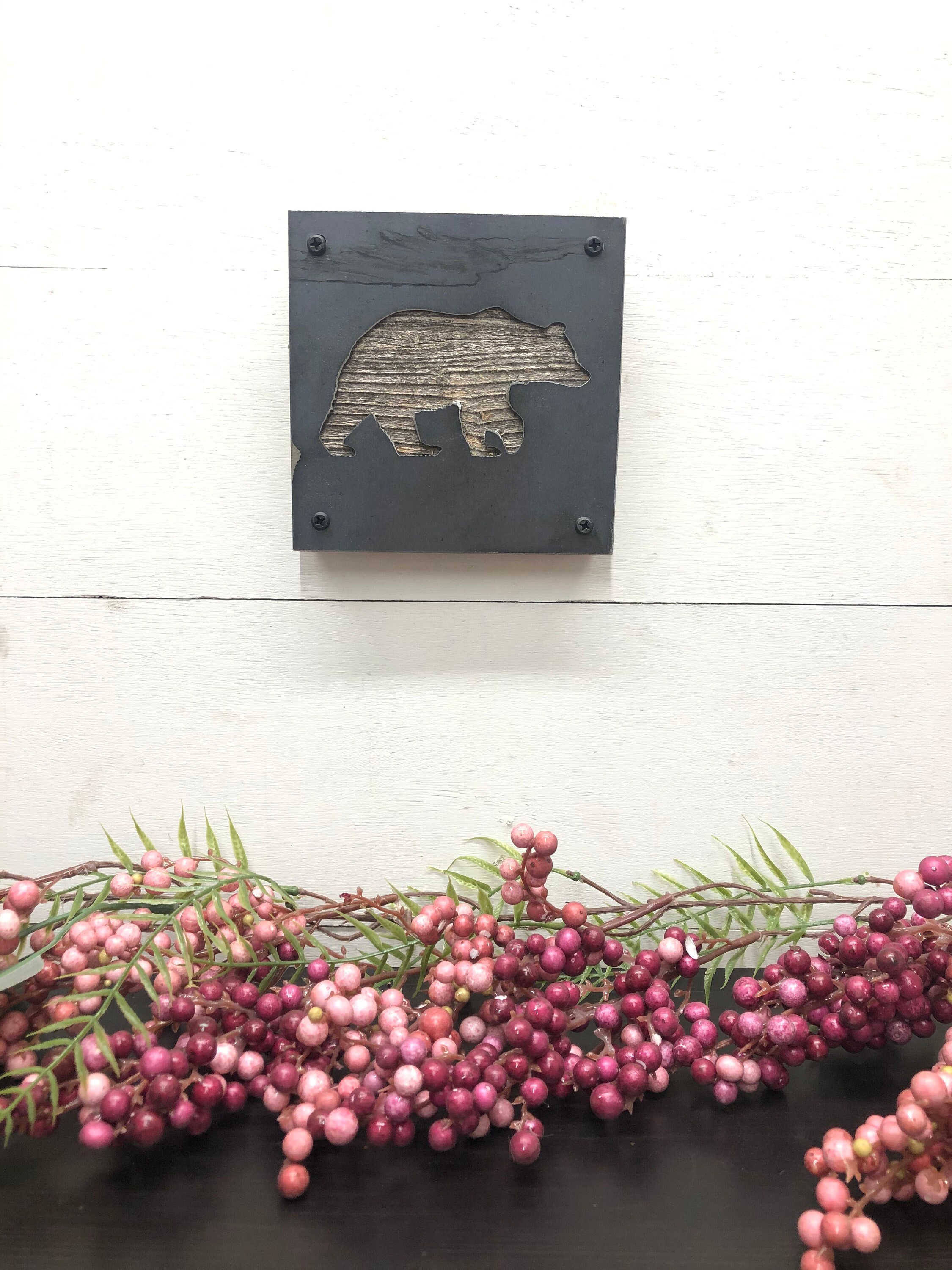 Metal and Wood Bear Rustic Wall Decor Sustainable Barn Wood | Etsy