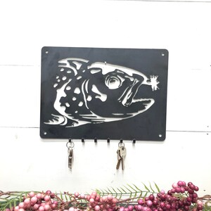 Trout Fishing Key Rack: Steel Fisherman Gift, Cabin Decor - Etsy