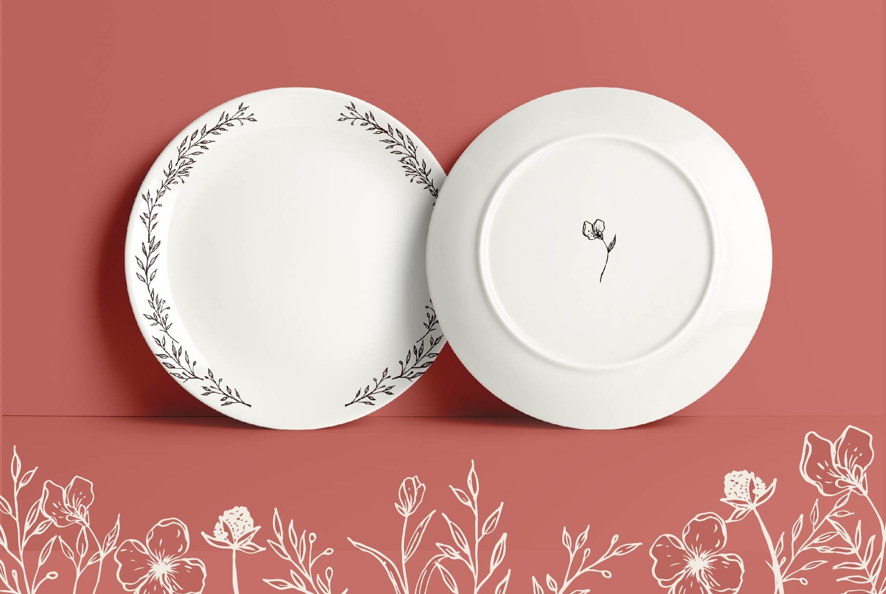 Hand Drawn Floral Collection Floral Pattern Floral Set - Etsy