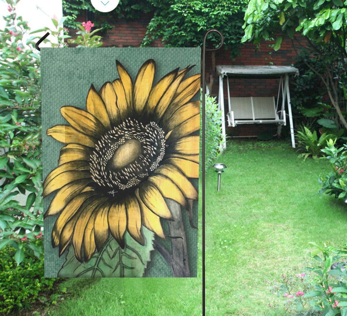 Decorative Sunflower Garden Flag or House Flag Original Hand | Etsy