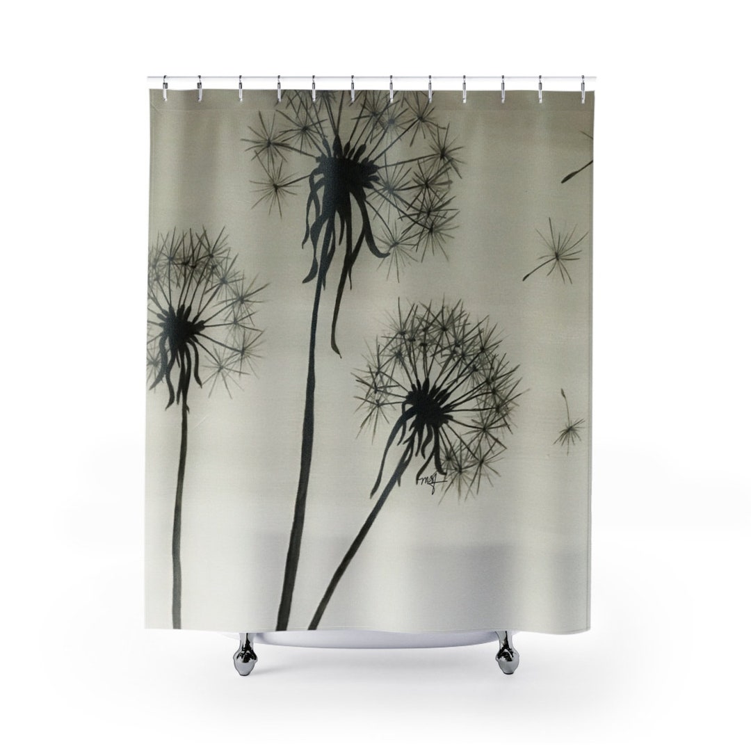 Dandelions Shower Curtain, Dandelion, Original Art, Handpainted Design ...