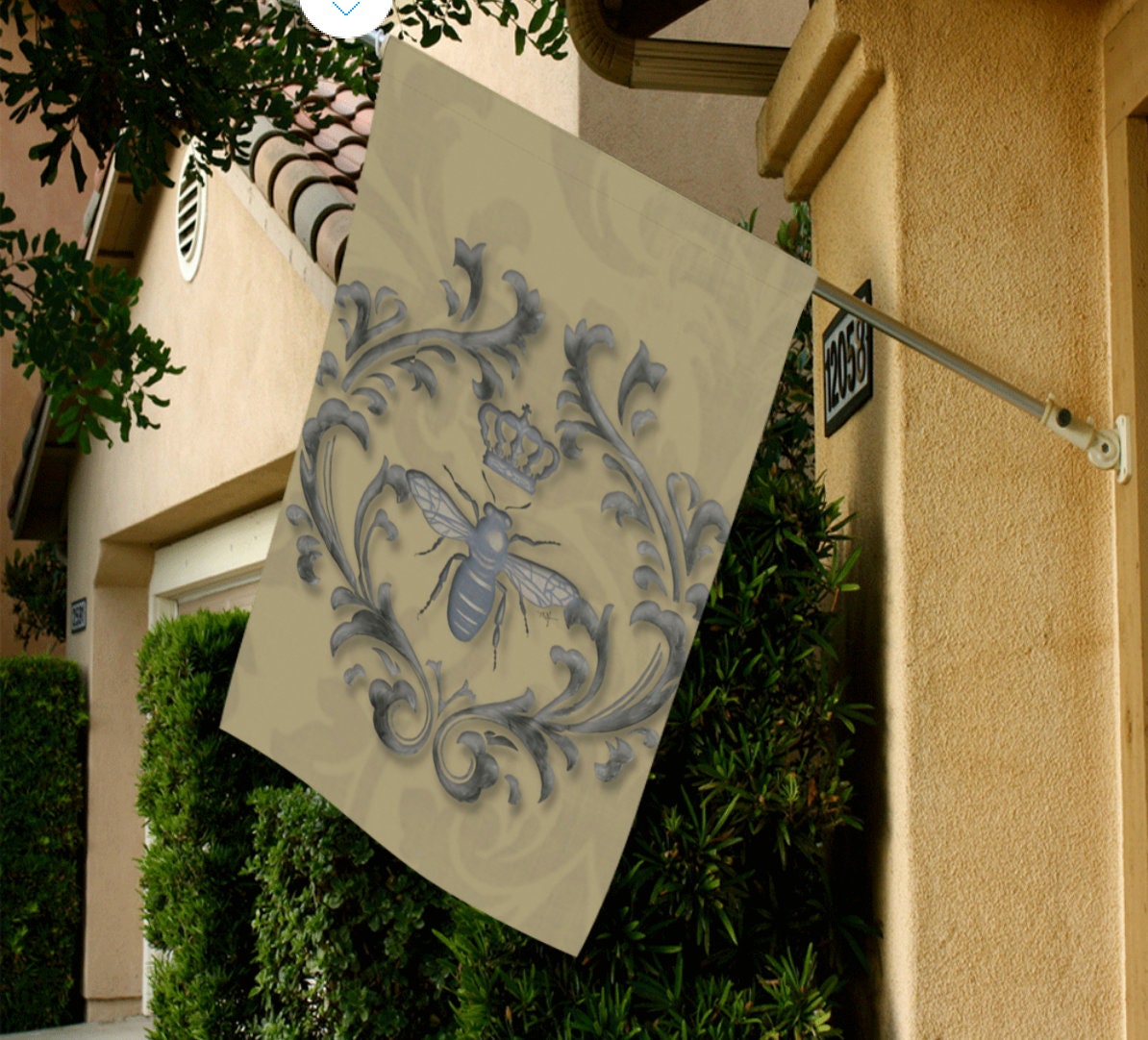 Decorative Queen Bee Garden Flag or House Flag Original Hand | Etsy