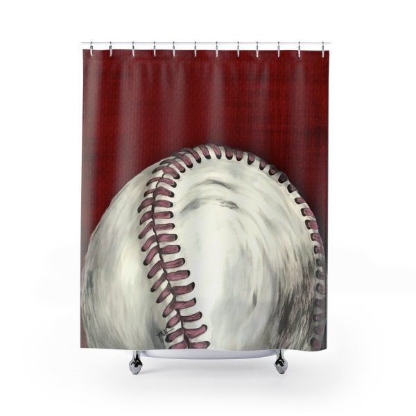 Baseball Shower Curtain - Etsy