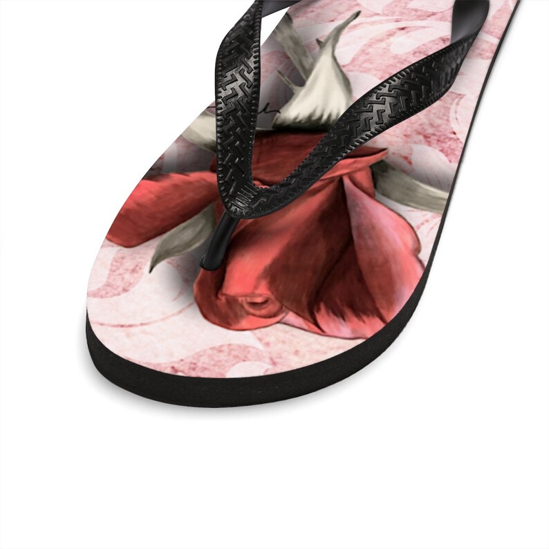 Rose Flip-flops Original Hand Painted Rose on Beach Flip | Etsy