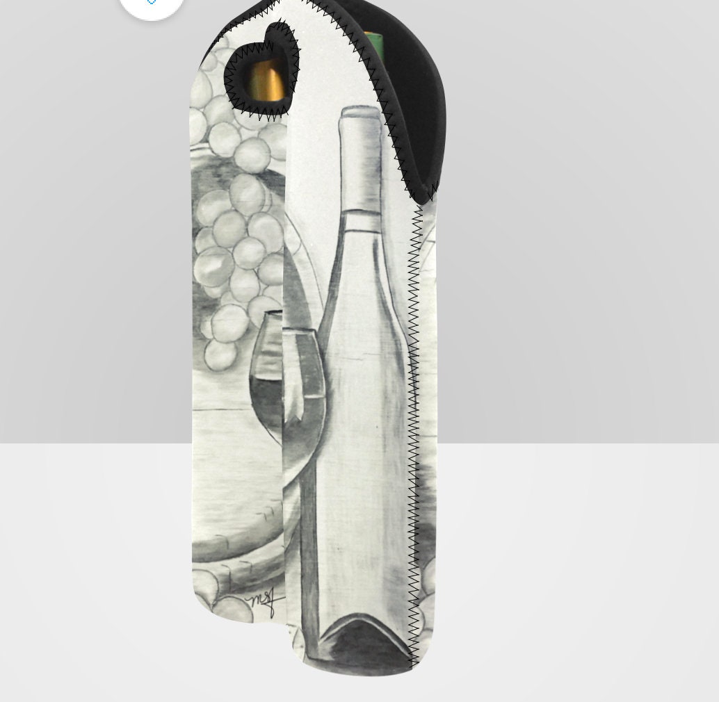 Wine Tote Bag Wine Barrel Grapes Wine Carrier Neoprene | Etsy