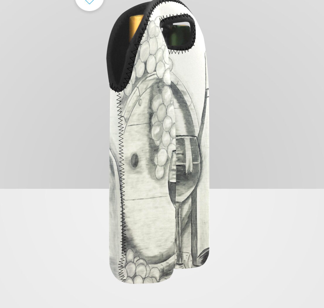 Wine Tote Bag Wine Barrel Grapes Wine Carrier Neoprene | Etsy