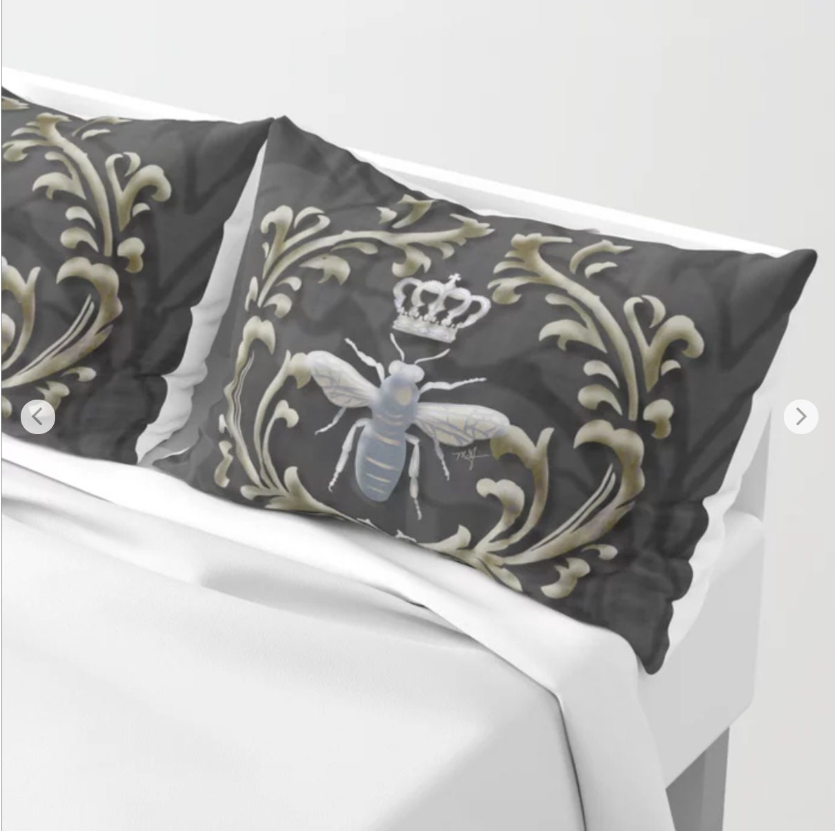 Queen Bee Pillow Original Hand Painted French Bee Damask | Etsy