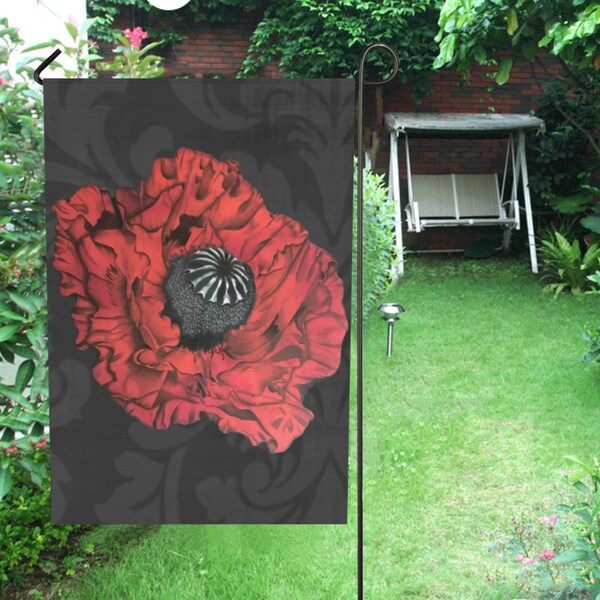 Poppy Garden Flag - Etsy