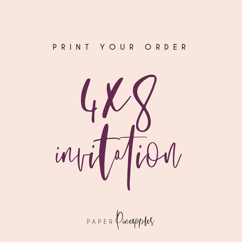 4x8 Ticket Size Printed Invitation Print My Order - Etsy