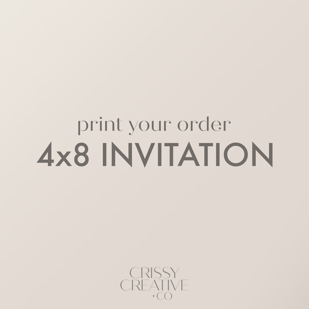 4x8 Ticket Size Printed Invitation | Print My Order - Etsy