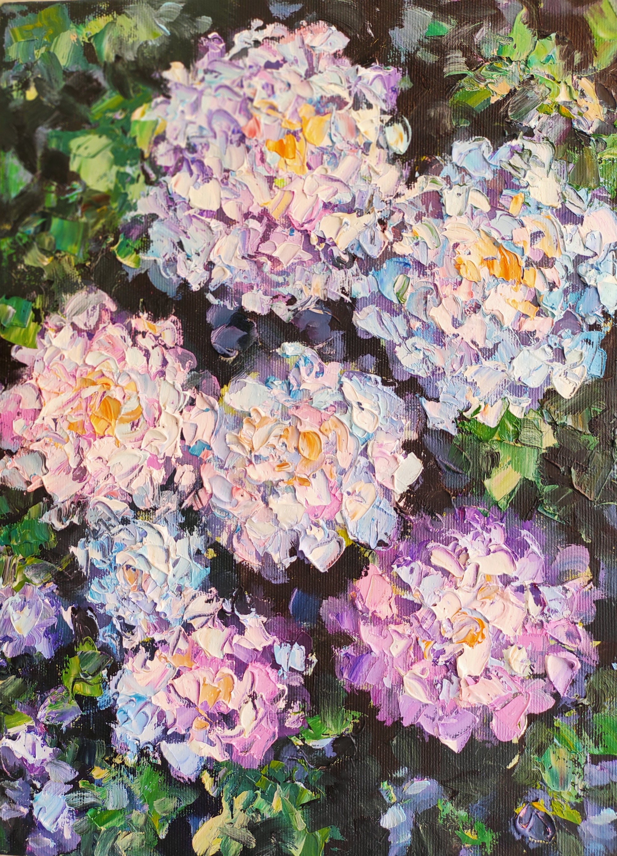 Hydrangea Painting Flower Original Art Impasto Oil Painting - Etsy