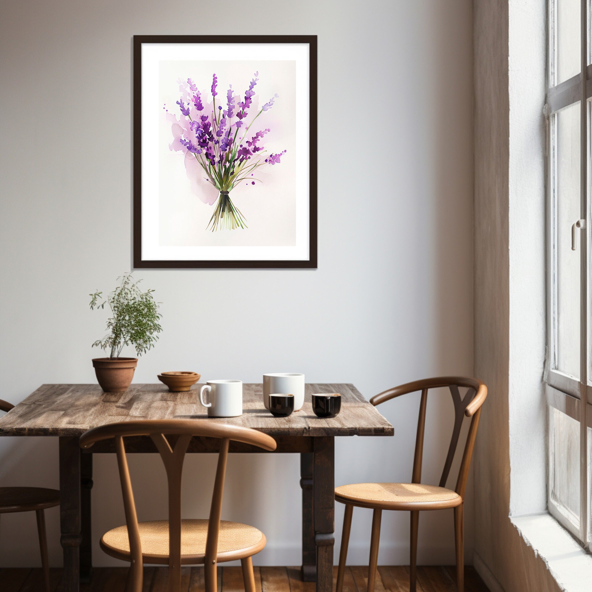 Lavender Watercolor Print Flowers Painting Lavender Wall Art Floral ...