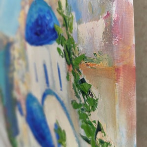 Santorini Art Greece Painting Blue Domes Original Oil Painting Greek ...