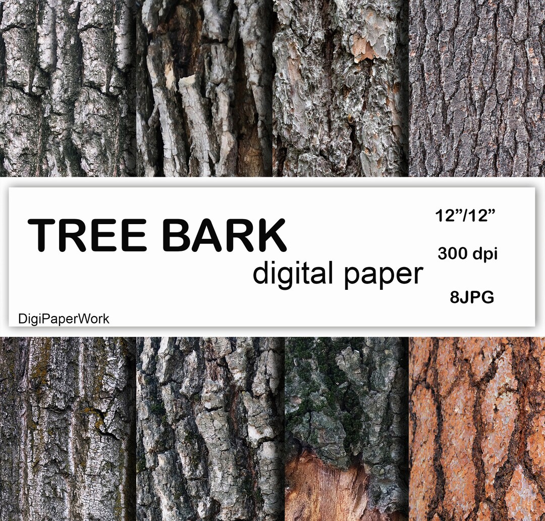 Tree Bark Digital Paper Bark Texture Instant Download Bark Background ...