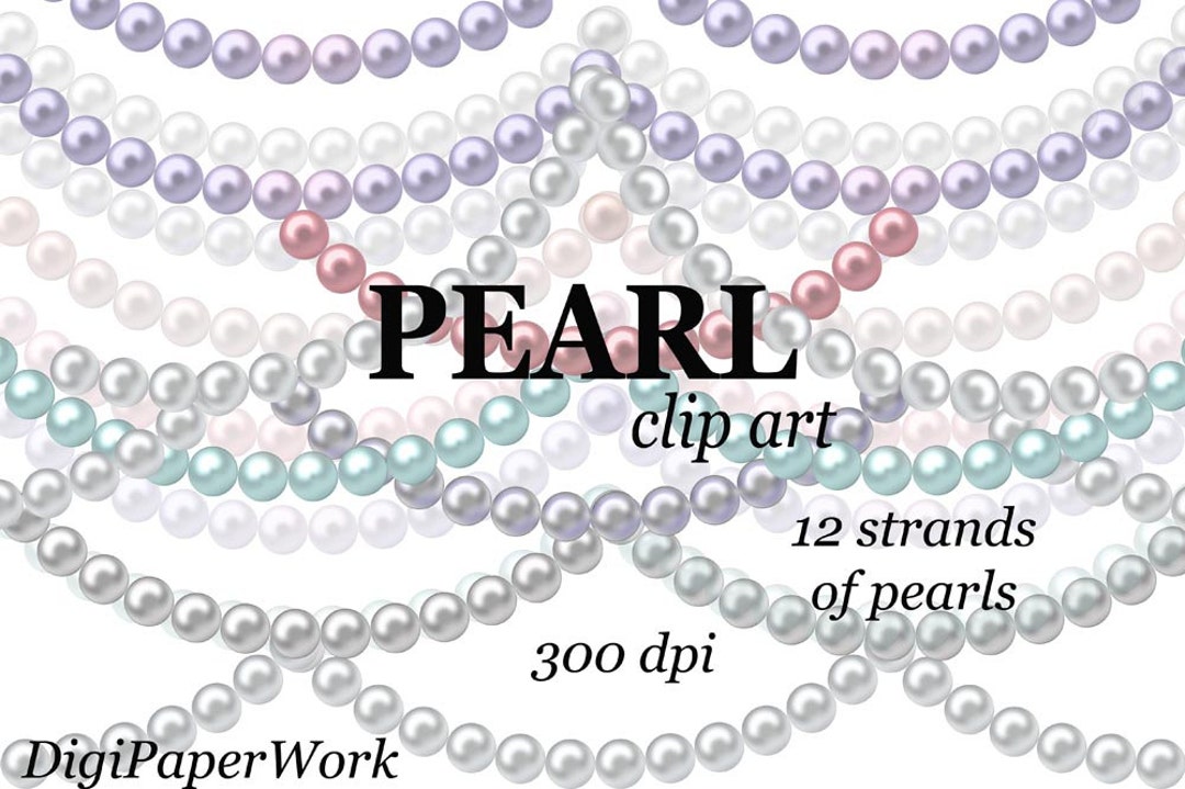 Pearl Strands Clipart: Scrapbooking & Invitation Graphics (digital ...
