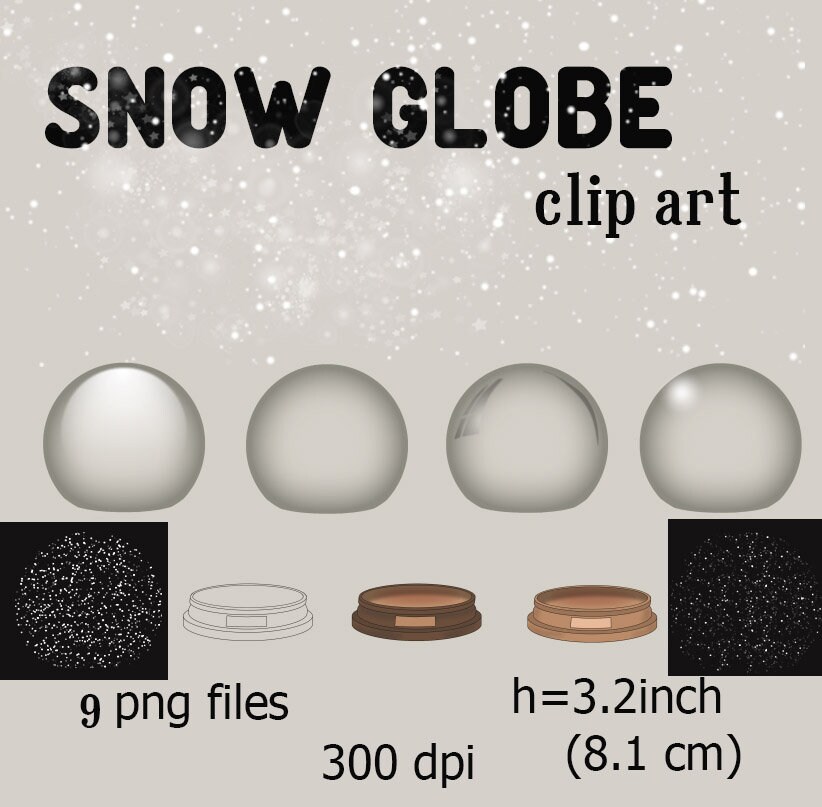 Snow Globe Clipart Digital Christmas Snow Globes Clipart Scrapbooking ...