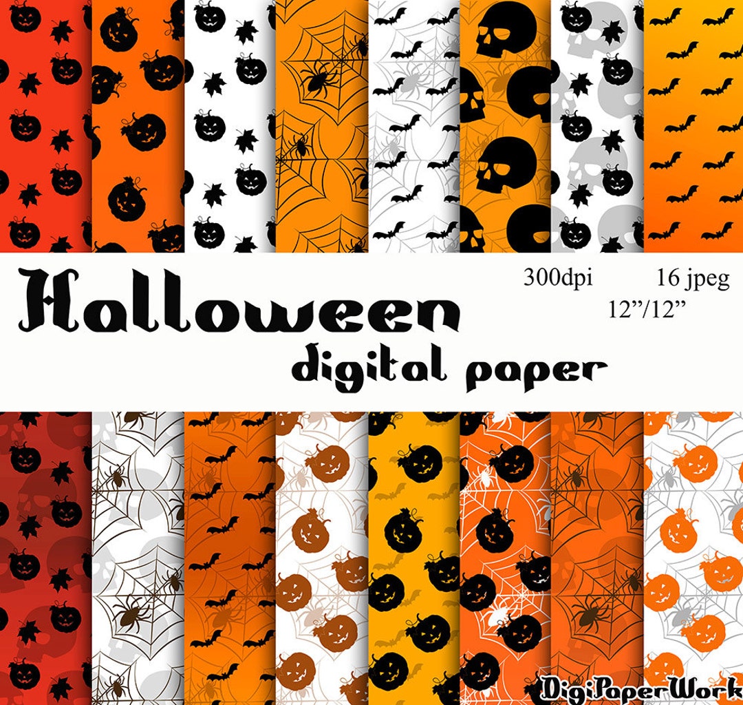 Halloween Digital Paper Instant Download Cobweb Spider Paper Digital ...