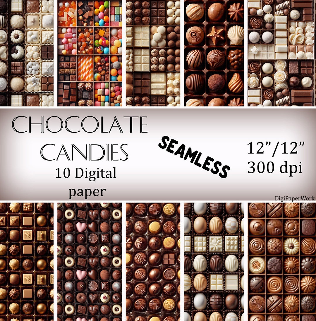 Chocolate Candies Seamless Digital Paper (10, 12x12" JPG) - Etsy