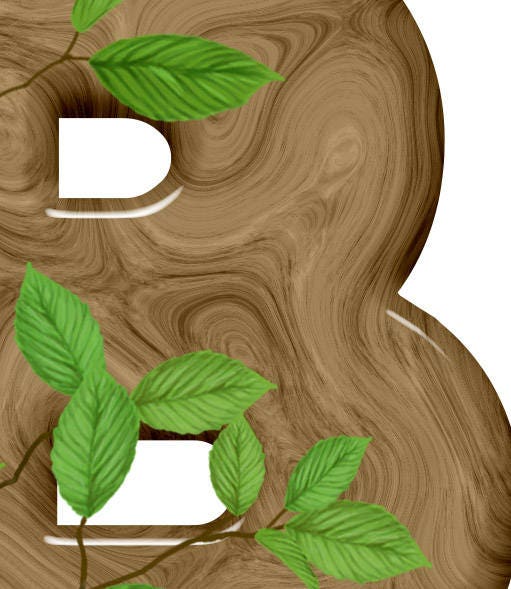 Digital Alphabet Tree Branch, Alphabet Clipart Monogram Scrapbooking ...