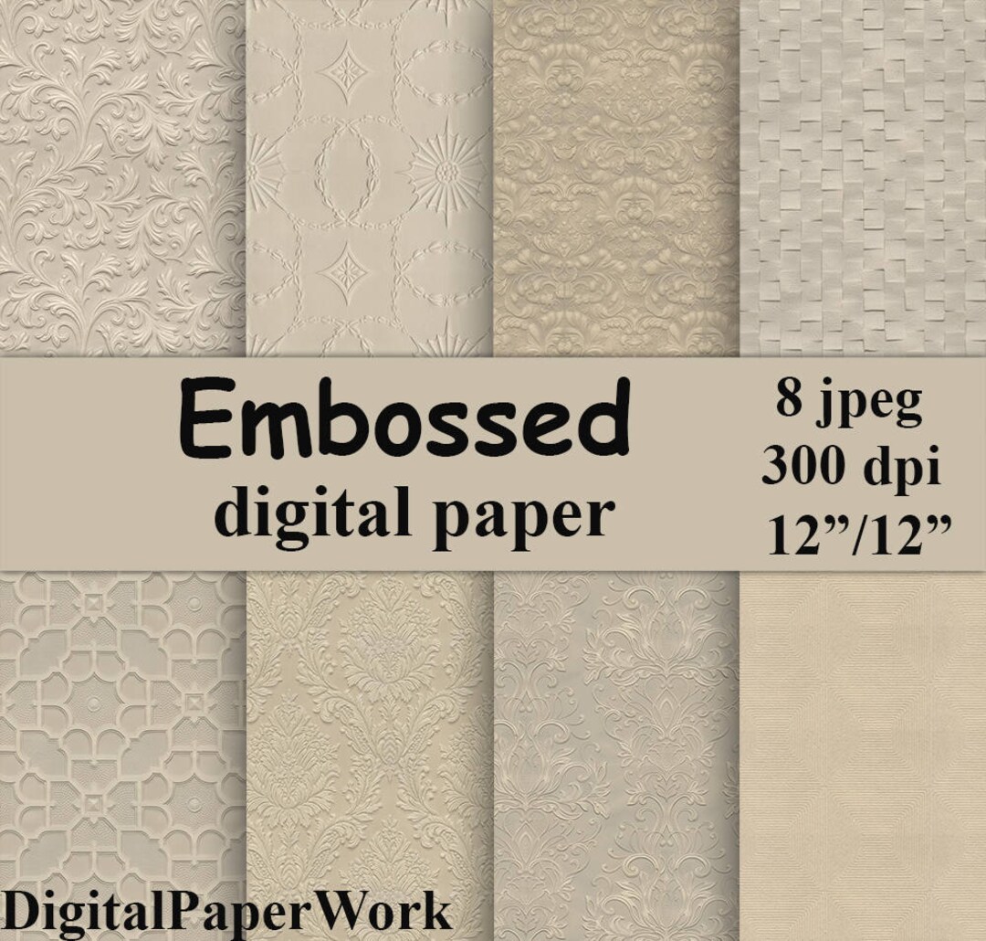 Embossed Seamless Digital Paper Beige Digital Paper Pack Champagne ...