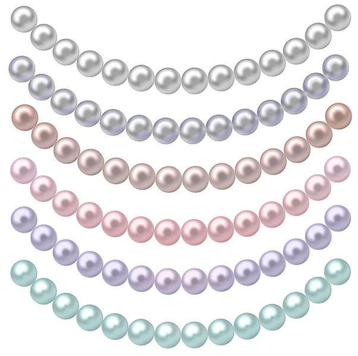 Pearl Strands Clipart: Scrapbooking & Invitation Graphics (digital ...