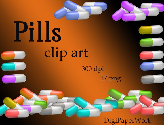 Pills Clipart Medical Clipart Capsule Clipart Vitamin | Etsy