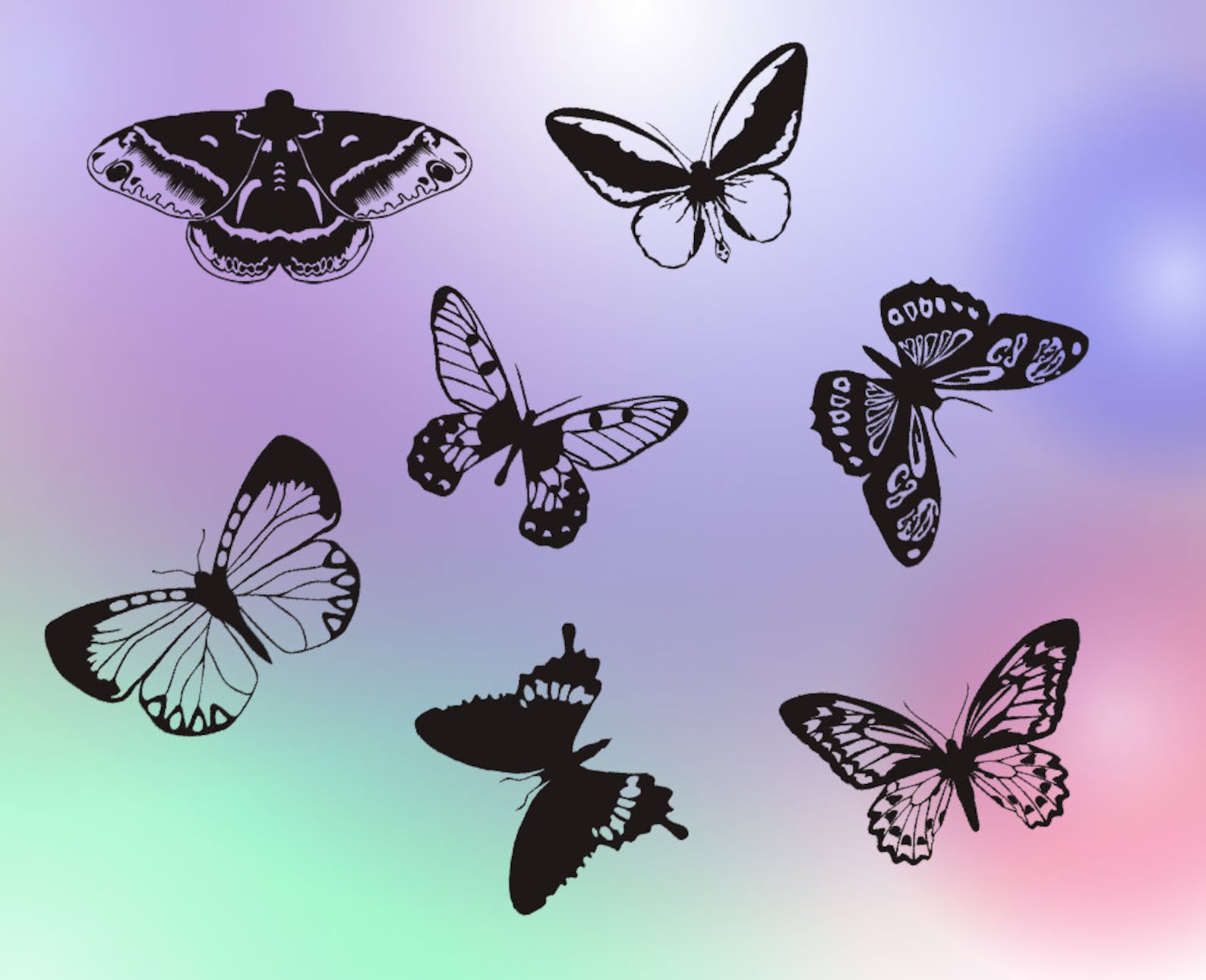 Butterfly Svg Clipart Butterfly Vector File Digital Clip Art - Etsy