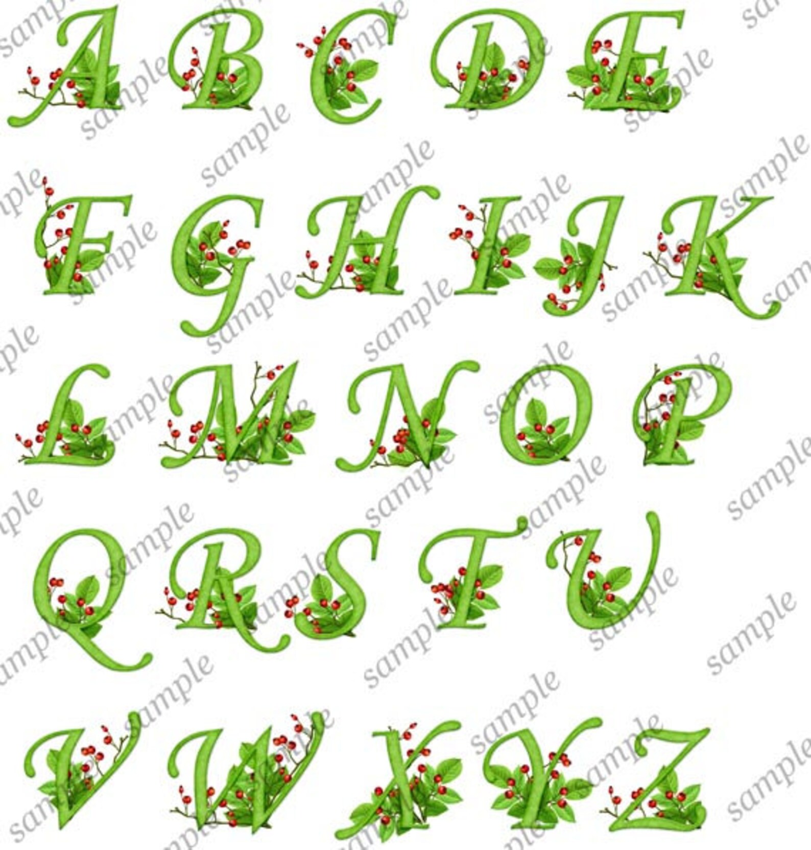 Digital Alphabet Floral Alphabet Felt Alphabet Flower Clipart - Etsy