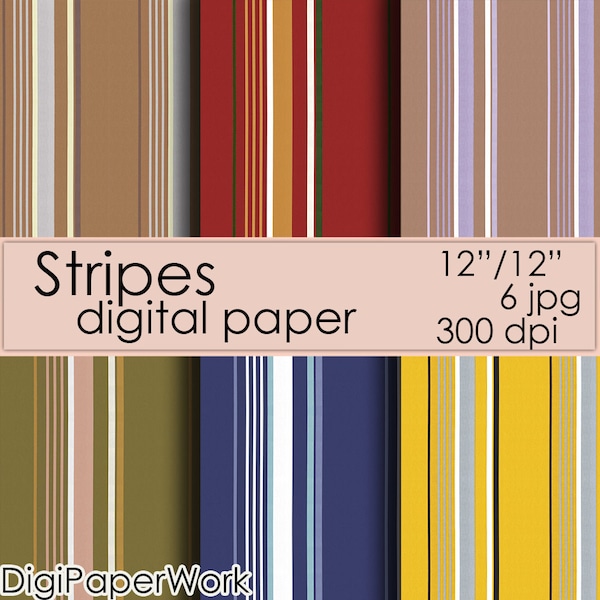 Stripe Digital Paper - Etsy