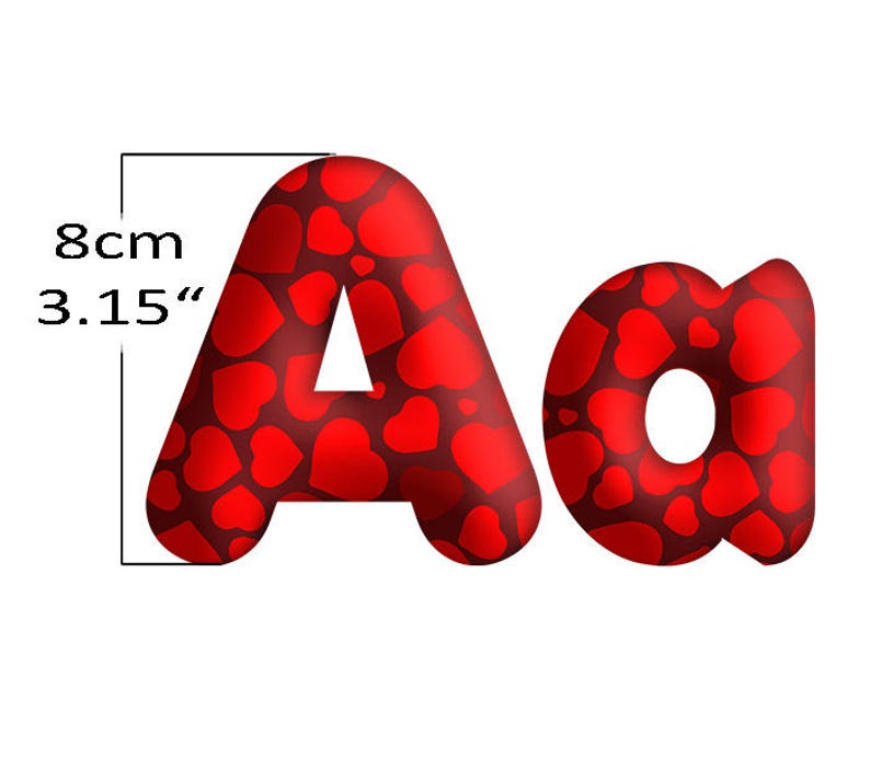 Heart Alphabet Love Alphabet Clipart Monogram Scrapbooking Elements for ...