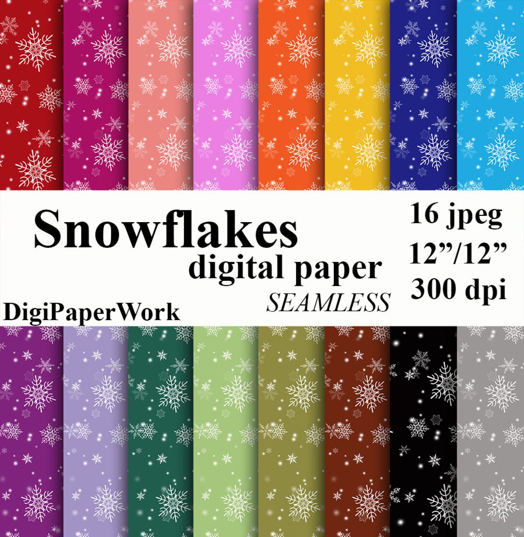 Snowflakes Seamless Digital Paper: Christmas Background (digital ...