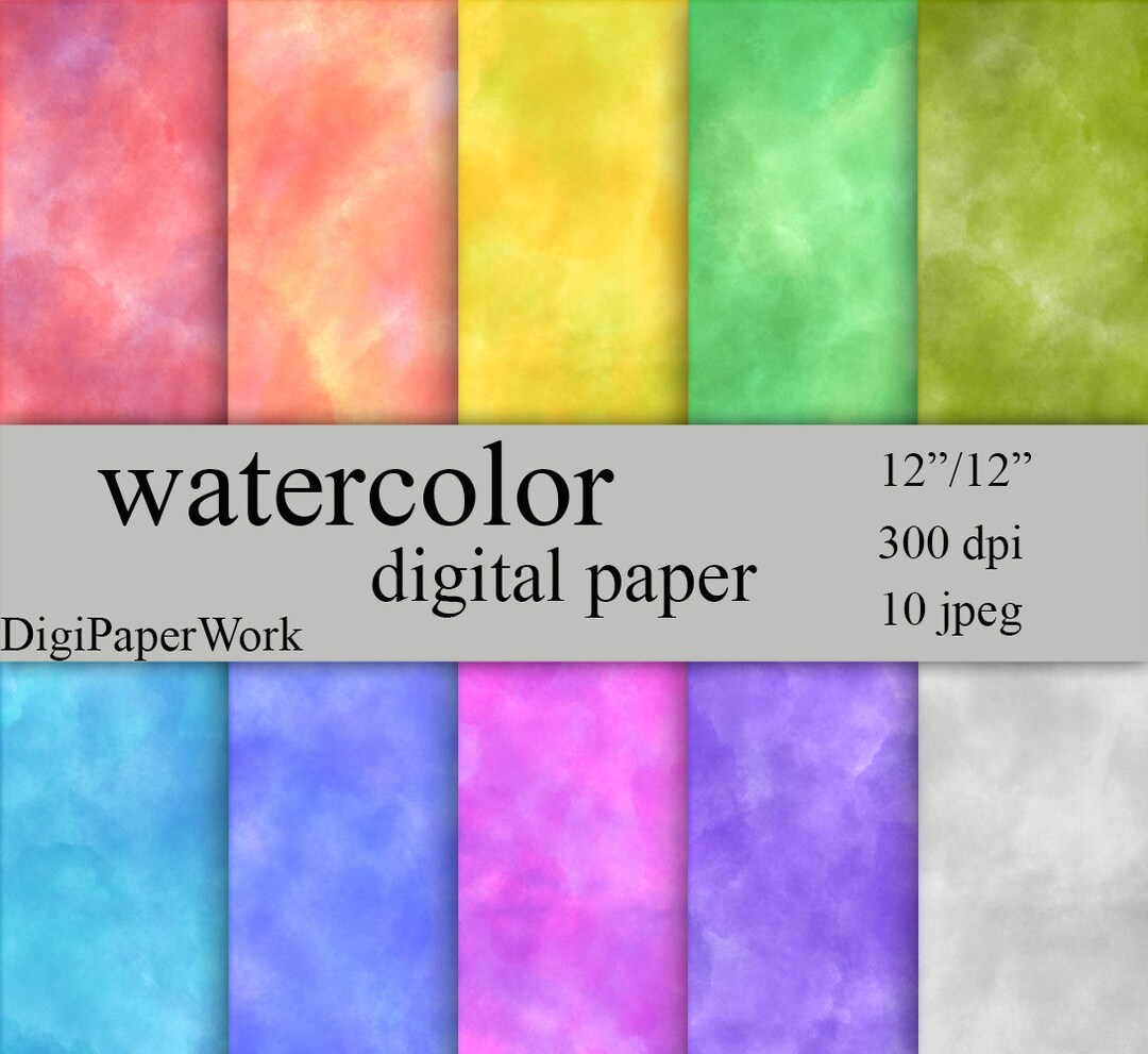 Watercolor Digital Paper, Watercolor Instant Download Watercolor ...