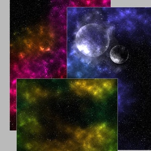 Nebula Digital Paper Galaxy Instant Download Starry Night Background ...