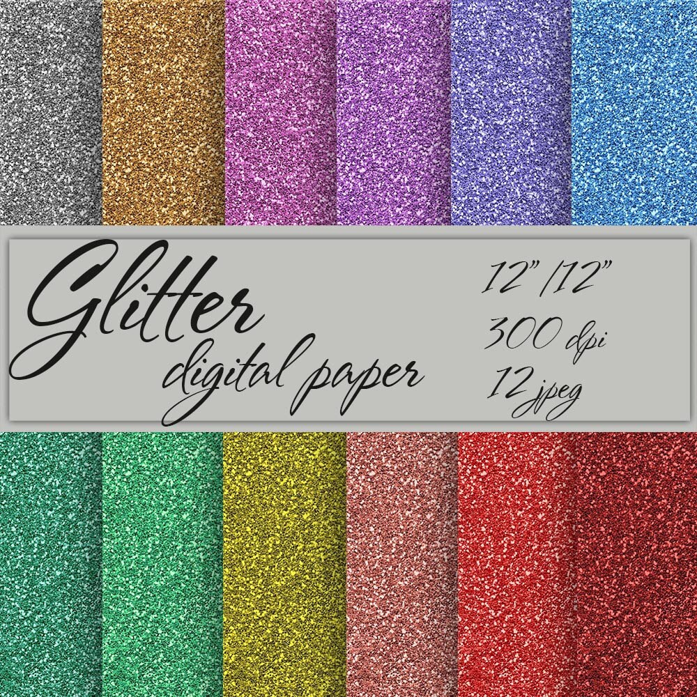 Glitter Digital paper Glitter Digital Paper Pack Instant | Etsy