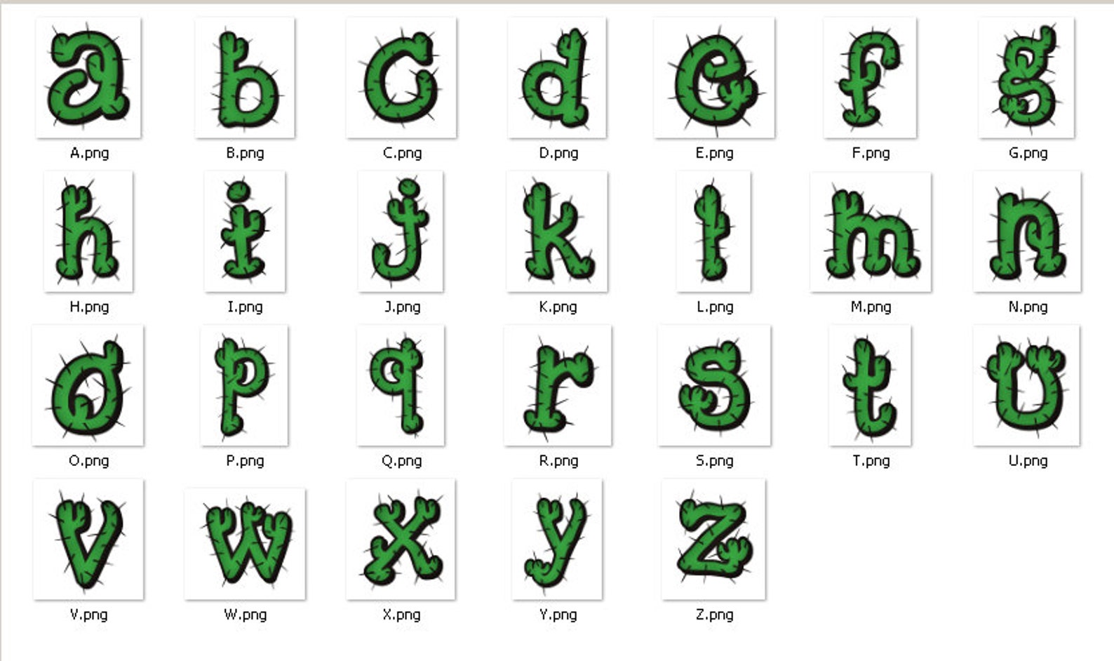 Cactus Alphabet Clipart Plant Digital Alphabet Cactus Monogram ...