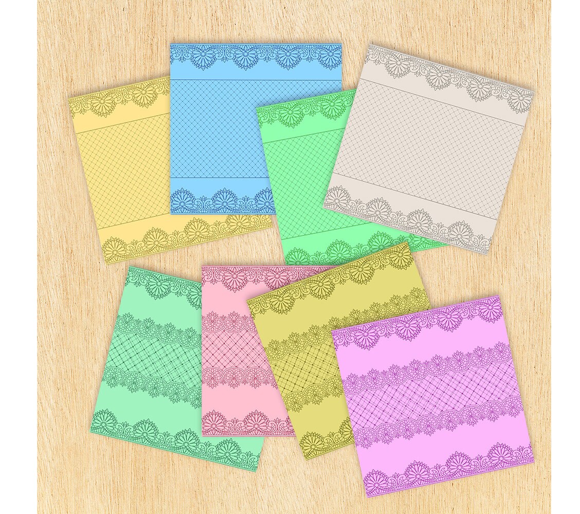 Lace Digital Paper, Lace Background Colorful Lace Scrapbooking Instant ...