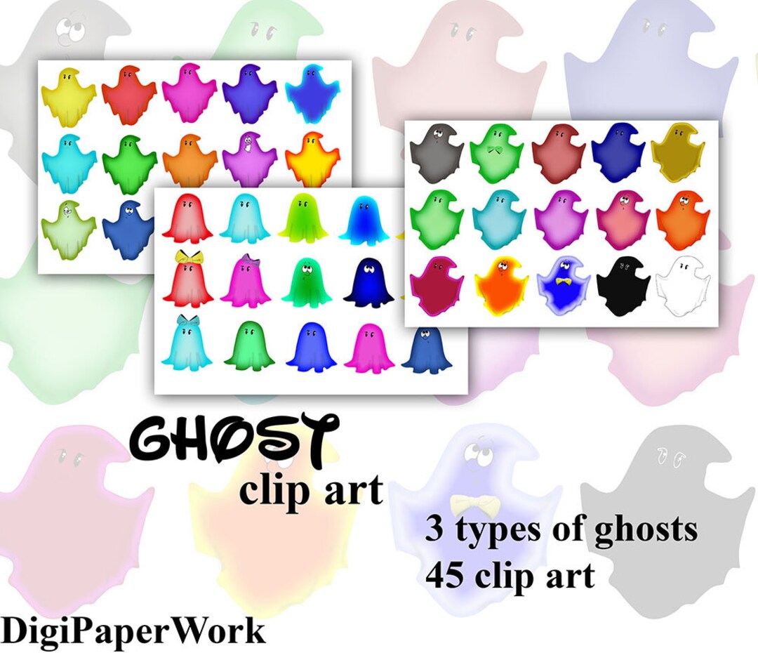 Ghost Clipart Halloween Clip Art Digital Ghost Clipart Instant - Etsy